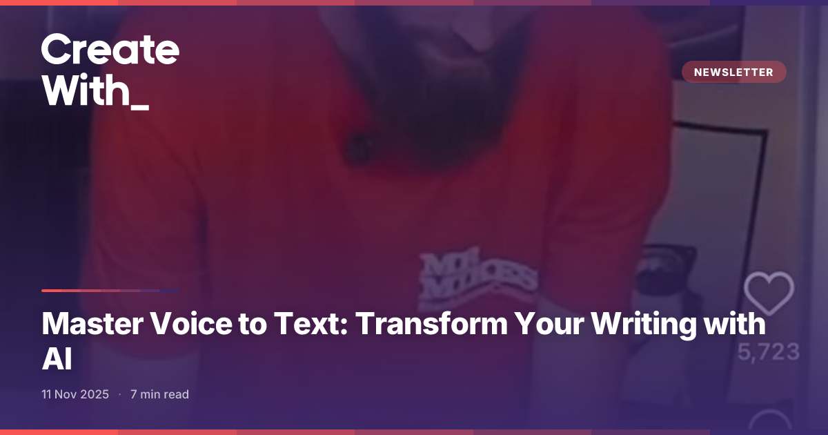 Master Voice to Text: Transform Your Writing with AI | Create With