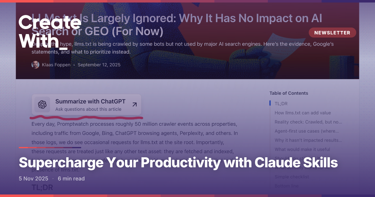 Supercharge Your Productivity with Claude Skills | Create With
